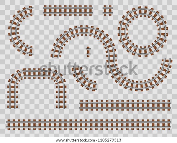 Creative Vector Illustration Curved Railroad Isolated 스톡 벡터(로열티 프리 ...