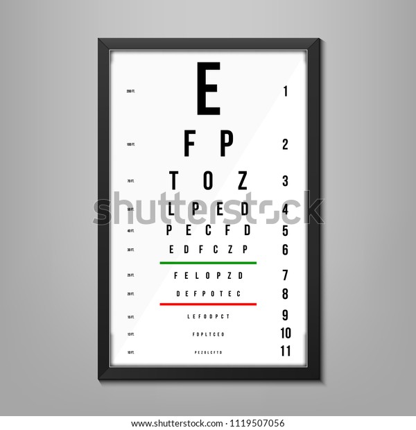 Creative Vector Illustration Eyes Test Charts Stock Vector (Royalty ...