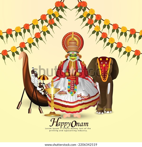 Creative Vector Illustration Happy Onam Stock Vector (Royalty Free ...