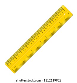 Vector Cartoon Yellow Ruler On White Stock Vector (Royalty Free ...