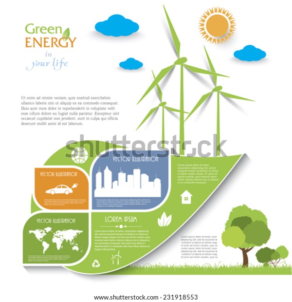 Creative Vector Infographic Design Wind Turbines Stock Vector (Royalty ...