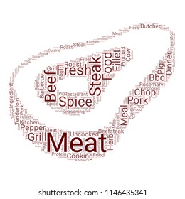 Creative Vector Meat Concept Word Cloud Stock Vector (Royalty Free ...