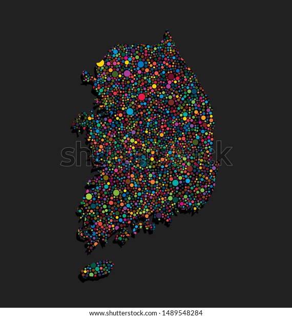 Creative Vector South Korea Country Map Stock Vector (Royalty Free ...