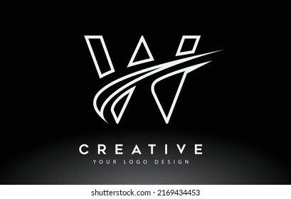 Creative W Letter Logo Design Swoosh Stock Vector (Royalty Free ...