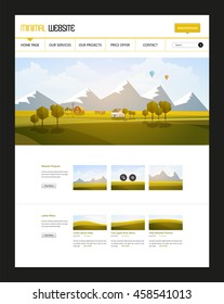 Creative Website Design Template Countryside Landscape Stock Vector ...