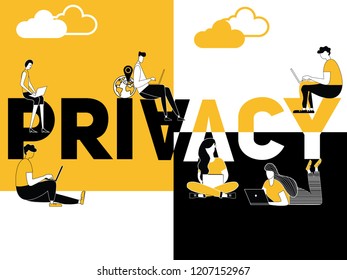 Creative Word Concept Privacy People Doing Stock Vector (Royalty Free ...