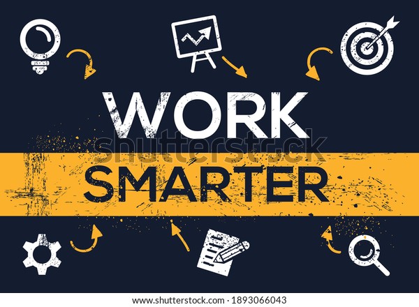 Creative Work Smarter Banner Word Icon Stock Vector (Royalty Free ...
