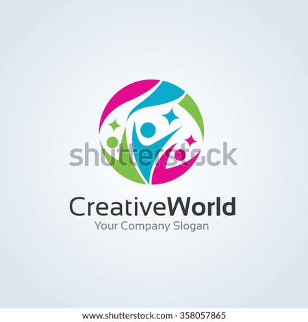 Creative World Family Logo Template Stock Vector (Royalty Free ...
