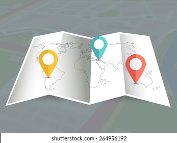 Creative World Map Navigation Colorful Paper Stock Vector (Royalty Free ...