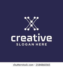 Creative X Technology Logo Set Minimalist Stock Vector (Royalty Free ...