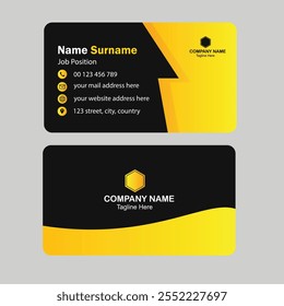 Business card layout black and yellow | Public domain vectors