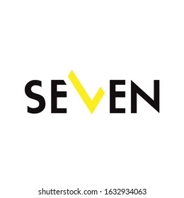 Creative Yellow Number Seven Logo Design Stock Vector (Royalty Free ...