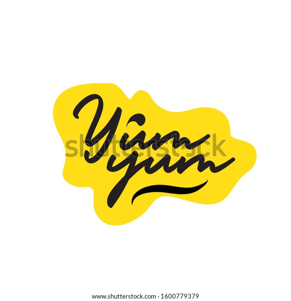 Creative Yum Yum Text Design Print Stock Vector (Royalty Free ...