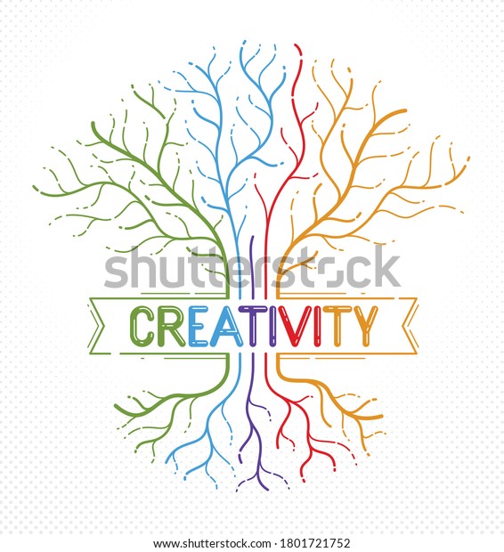 Creativity Concept Shown Colorful Tree Vector Stock Vector (Royalty ...
