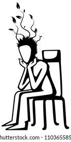 Creativity Thinker Symbol Silhouette Stencil Black Stock Vector ...