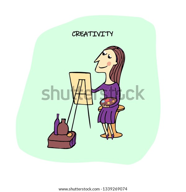 Creativity Vector Illustration Infographics Hand Drawing Stock Vector ...