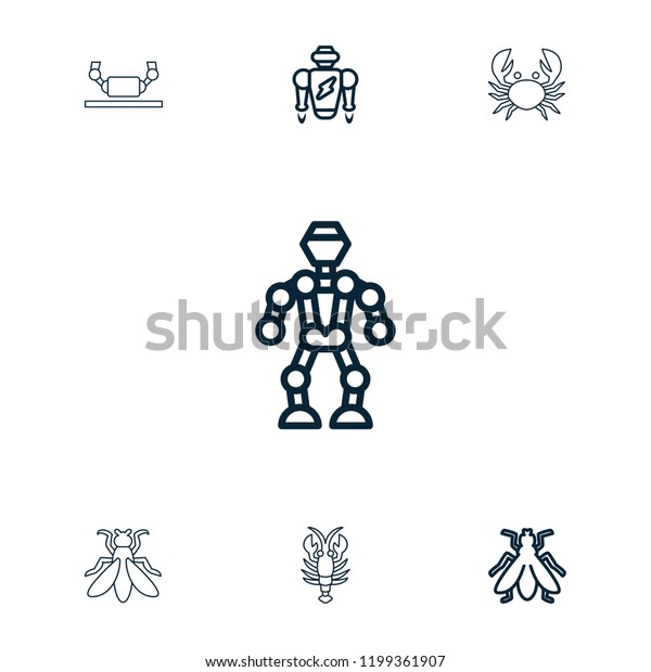 Creature Icon Collection 7 Creature Outline Stock Vector (Royalty Free ...