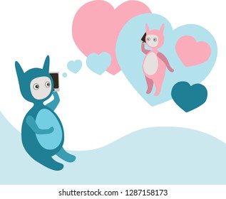 Creatures Talking On Phone Stock Vector (Royalty Free) 1287158173 ...