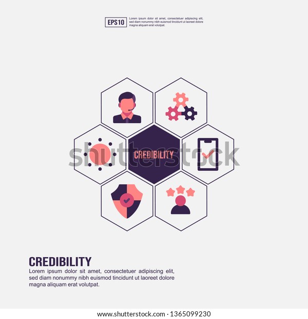 Credibility Concept Presentation Promotion Social Media Stock Vector ...