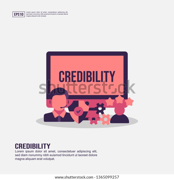 Credibility Concept Presentation Promotion Social Media Stock Vector ...