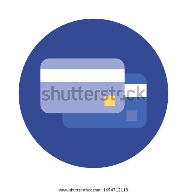 Credit Card Block Flat Style Icon Stock Vector (Royalty Free ...