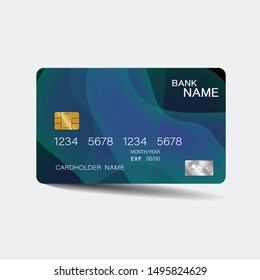 Credit Card Blue Elements Desing Inspiration Stock Vector (Royalty Free ...