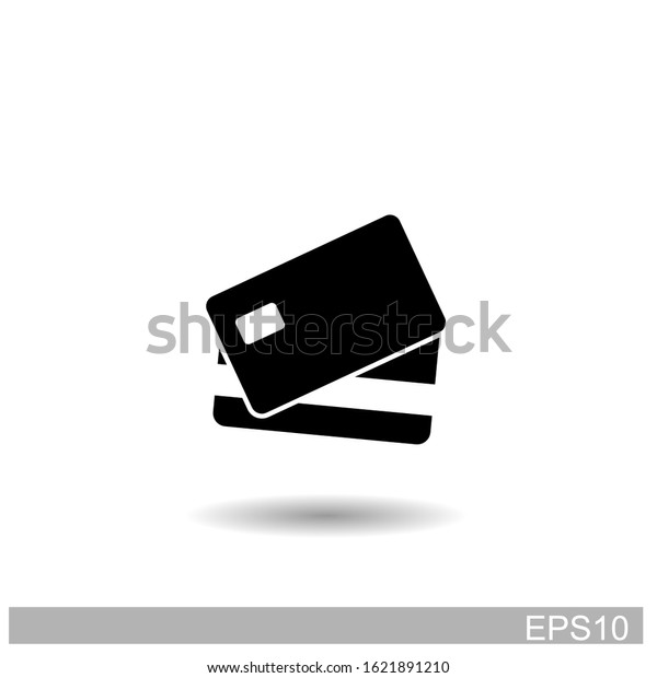 Credit Card Icon White Backgroundvector Design Stock Vector (Royalty ...