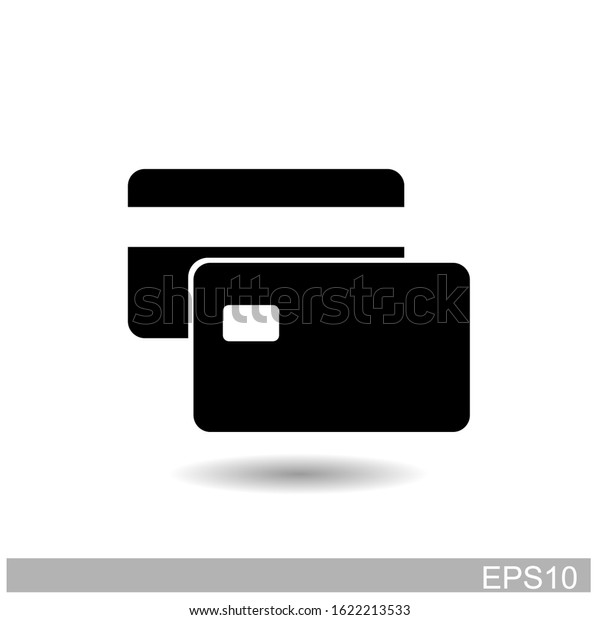 Credit Card Icon White Backgroundvector Design Stock Vector (Royalty ...