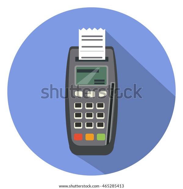 Credit Card Machine Flat Icon Stock Vector (Royalty Free) 465285413