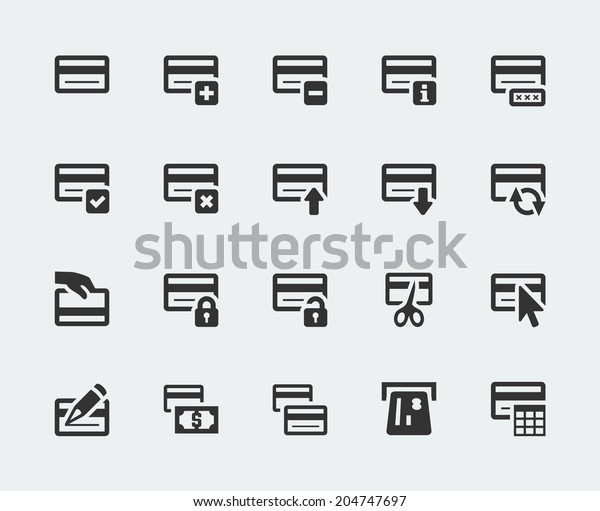 Credit Card Mini Vector Icons Set Stock Vector (Royalty Free) 204747697 ...