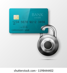 Credit Card Safe Combination Lock Protection Stock Vector (Royalty Free ...