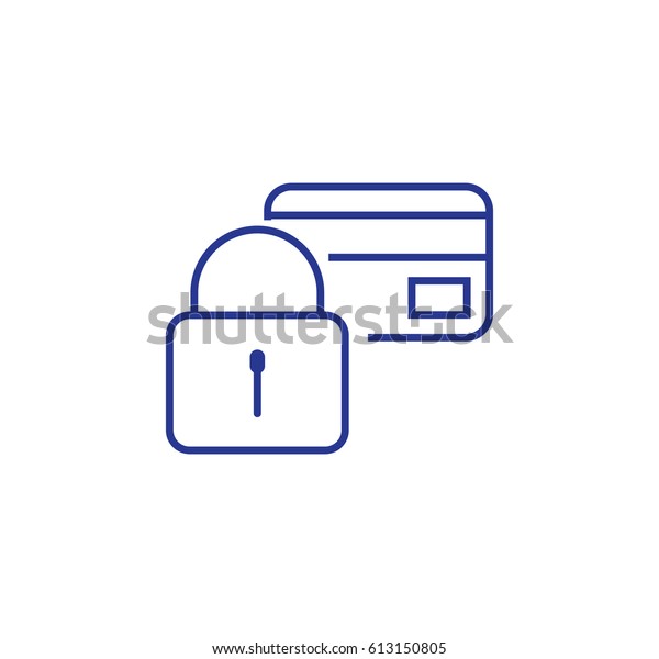 Credit Card Security Icon Linear Style Stock Vector (Royalty Free ...