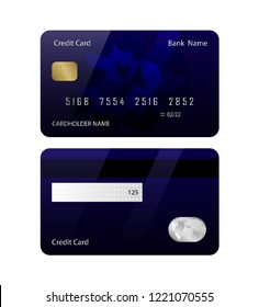 Credit Card Template Front Back Credit Stock Vector (Royalty Free ...