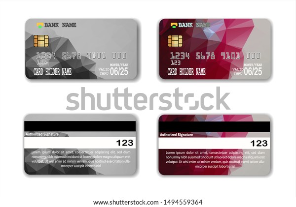Credit Card Template Low Poly Texture Stock Vector (Royalty Free ...