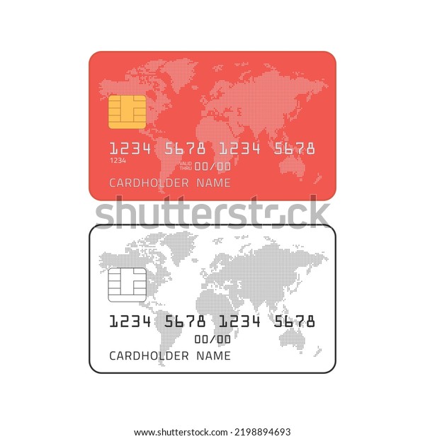 Credit Card World Map Isolated On Stock Vector (Royalty Free ...
