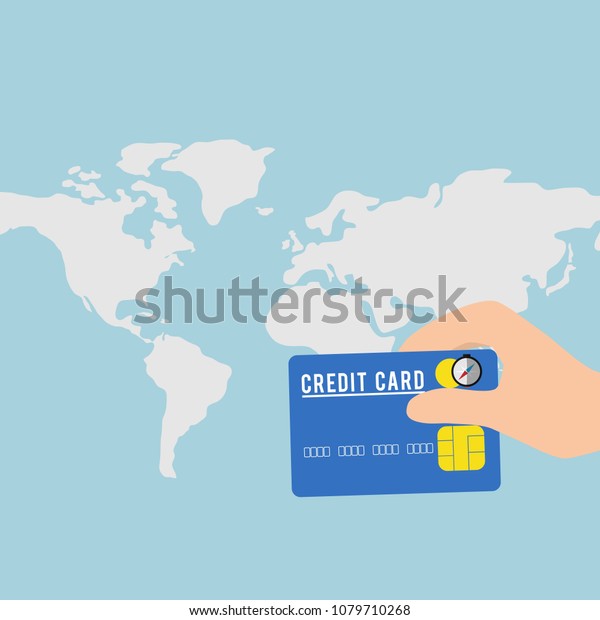 Credit Card World Map Payment Concept Stock Vector (Royalty Free ...