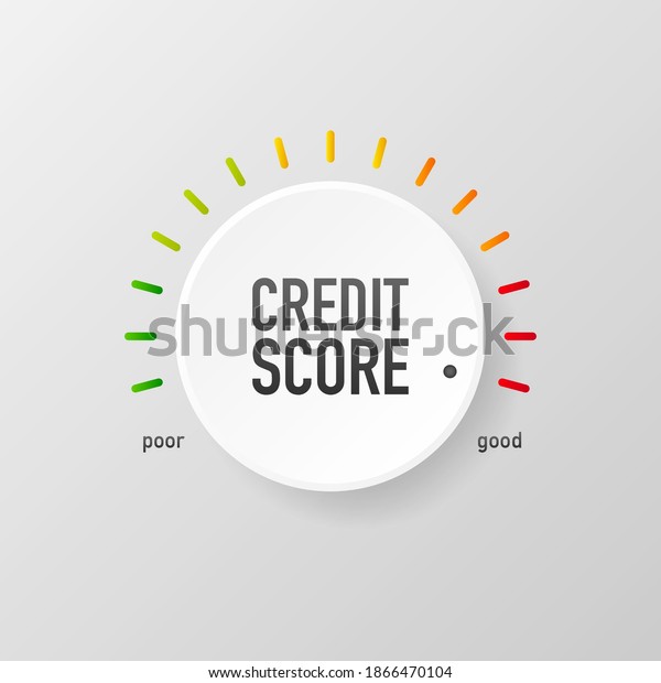 Credit Score Button Pointing Low High Stock Vector (Royalty Free ...
