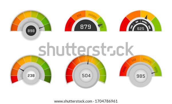 Credit Score Indicators Color Levels Poor Stock Vector (Royalty Free ...