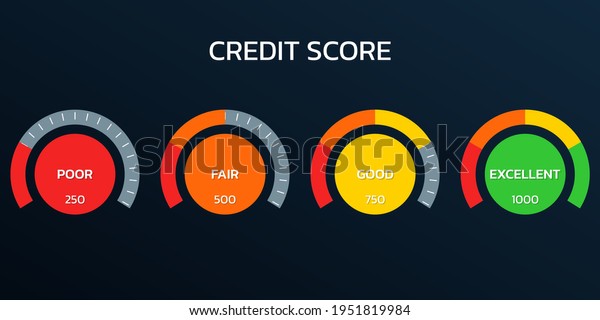 Credit Score Meter Set Gauge Business Stock Vector (Royalty Free ...