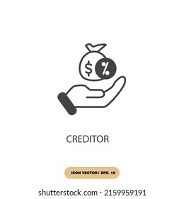 símbolo de iconos de acreedor elementos: vector de stock (libre de ...
