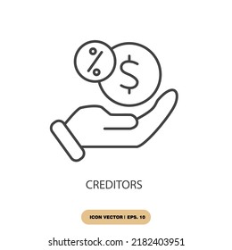 Creditors Icons Symbol Vector Elements Infographic Stock Vector ...