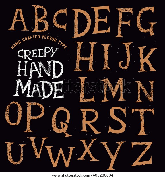 Creepy Ancient Handmade Lettering Vector Stock Vector (Royalty Free ...