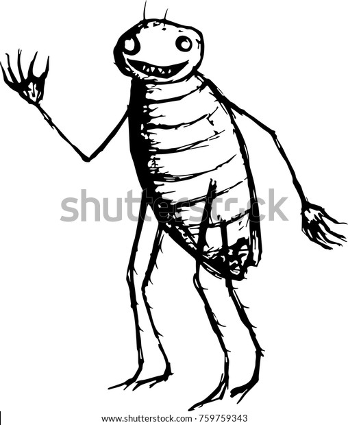 Creepy Bug Illustration Stock Vector (Royalty Free) 759759343 ...