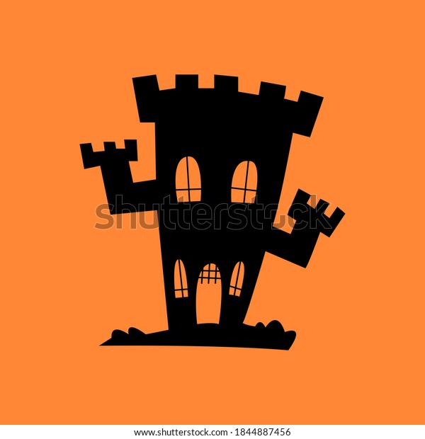 Castillo y casa espeluznantes en gráficos: vector de stock (libre de ...