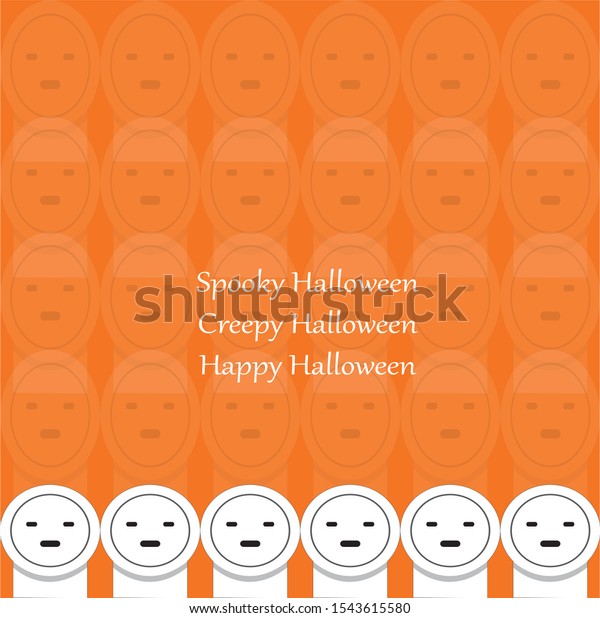Creepy Ghost Face Text Spookycreepy Happy: vector de stock (libre de ...