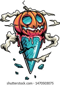 Creepy Ice Cream Cone Vector: เวกเตอร์สต็อก (ปลอดค่าลิขสิทธิ์) 1470503075