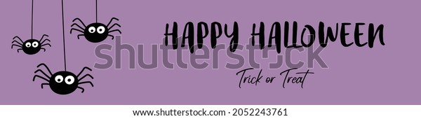 Creepy Spiders Halloween Banner Concept Vector Stock Vector (Royalty ...