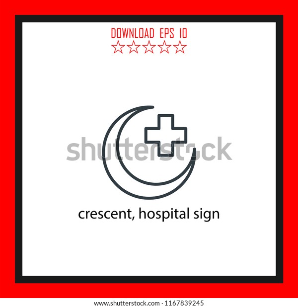 Crescent Hospital Sing Vector Icon Stock Vector (Royalty Free ...