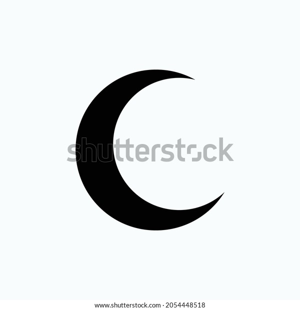 Crescent Moon Icon Astronomy Element Symbol Stock Vector (Royalty Free ...