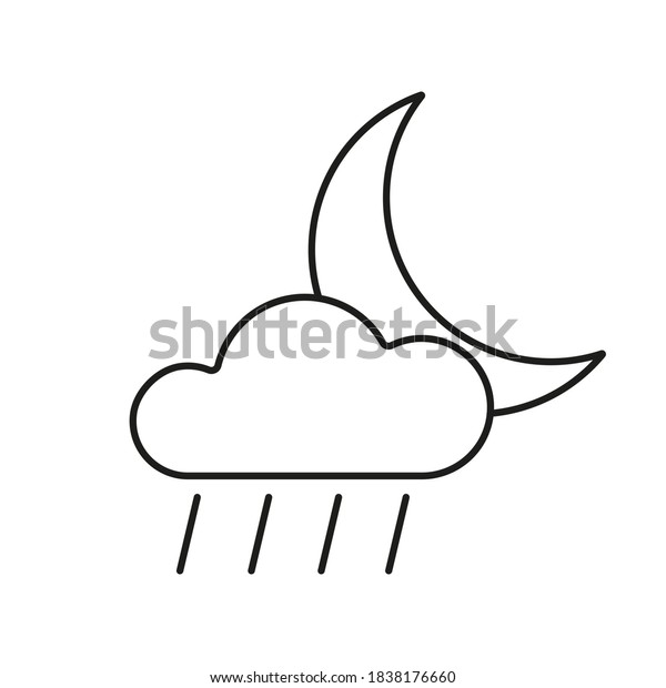 Crescent Rain Icon Element Weather Icon Stock Vector (Royalty Free ...